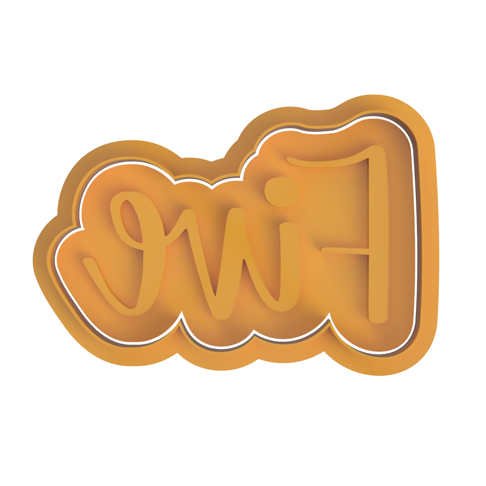 Five in Cursive – The 3d Cutter Co