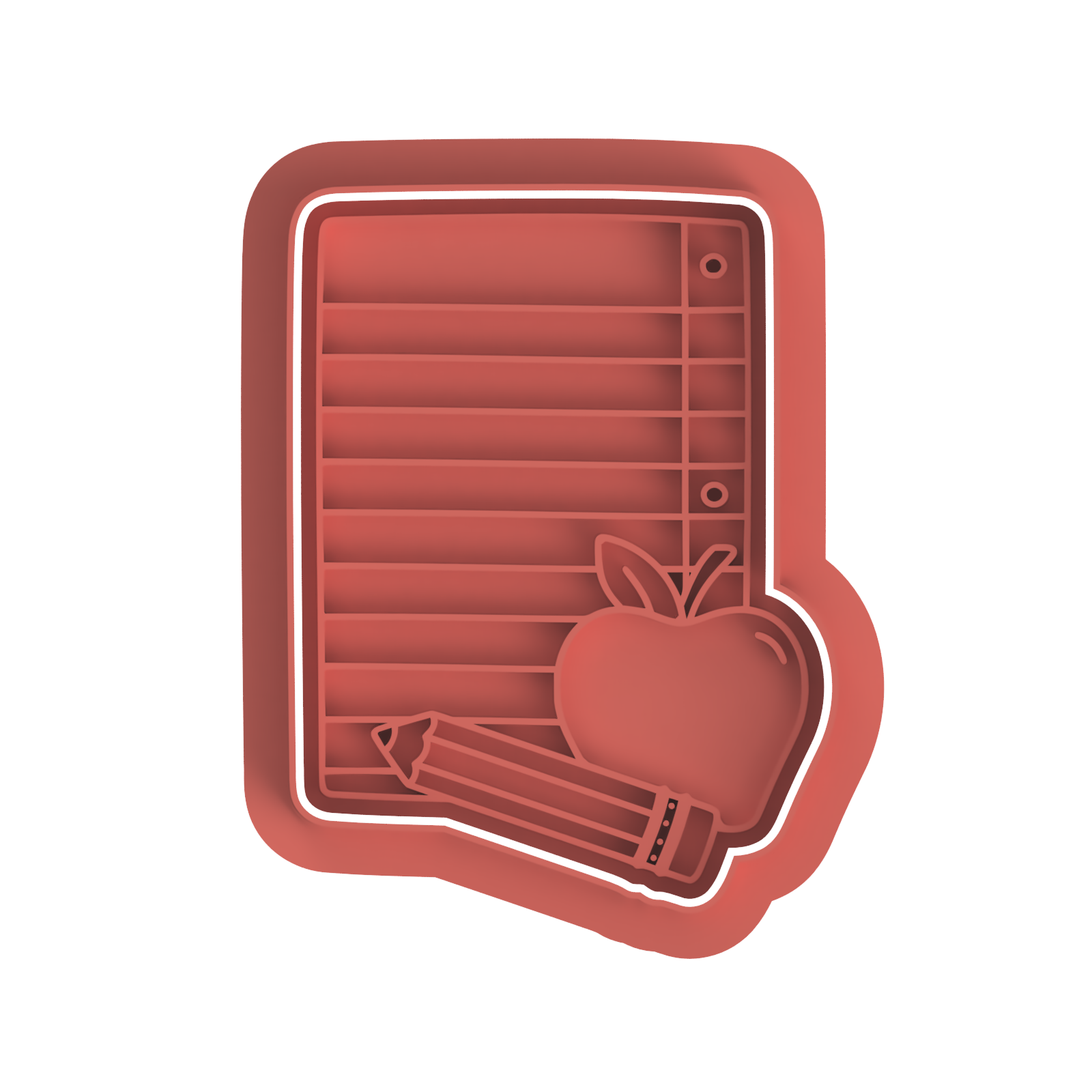 School - Note Paper with Apple and Pencil – The 3d Cutter Co